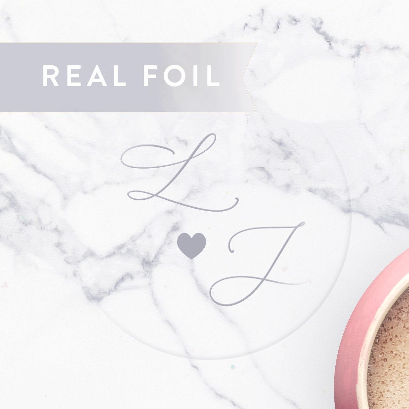 Initials Sticker Wedding Stickers Gold Monogram Sticker - Etsy