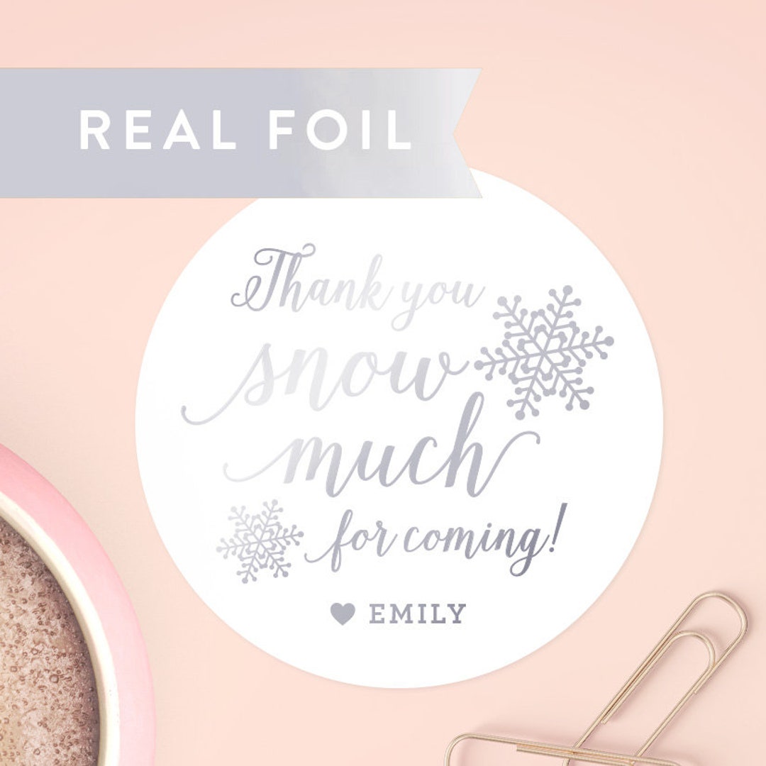Thank You Snow Much Stickers, Winter Stickers, Winter Birthday Stickers ...
