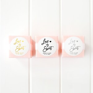 Love is Sweet Sticker, Sweet Wedding Stickers, Foil Wedding Favors ...