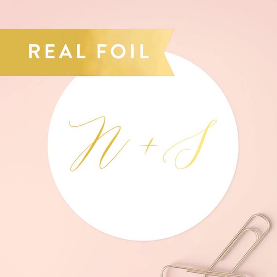 Initials Stickers Initials Wedding Stickers Envelope Seals | Etsy