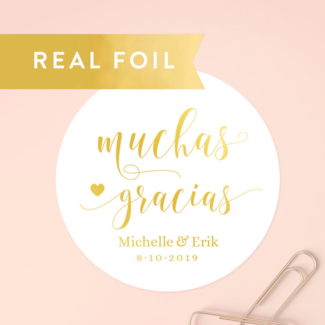 Muchas Gracias Stickers, Gracias Favor, Birthday Fiesta Tags Stickers ...