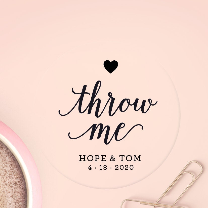 Throw Me Sticker Confetti Wedding Labels Confetti Sticker - Etsy