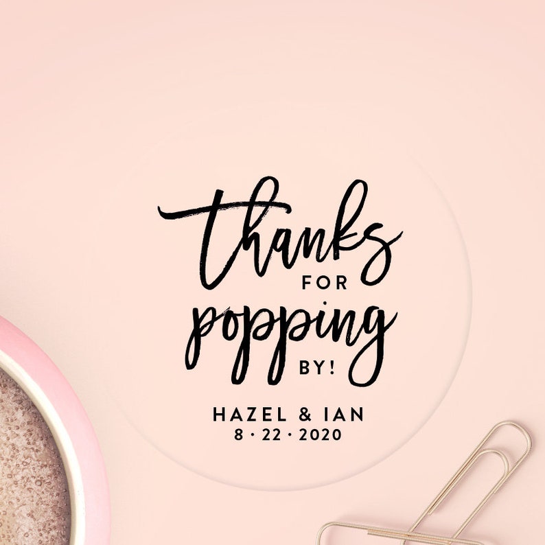 Thanks for Popping by Sticker Popcorn Stickers Party Favor - Etsy