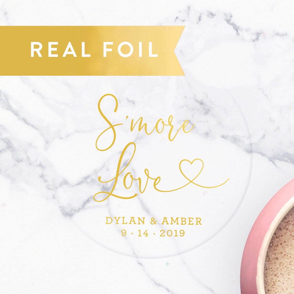 Smore Love Tags Sticker, Smore Wedding Favor Stickers, Smore Favor ...