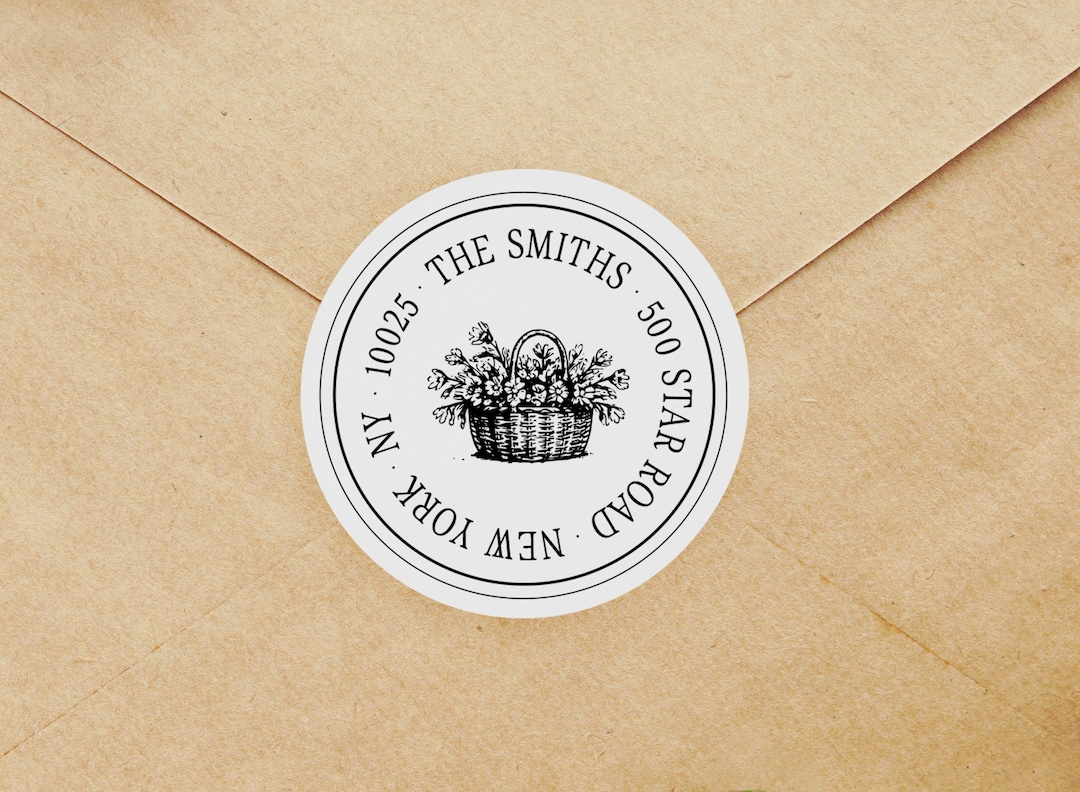 Round Address Labels, Floral Bouquet & Wild Flowers Return Address ...