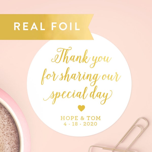 Wedding Thank You for Sharing Our Day Stickers - Etsy
