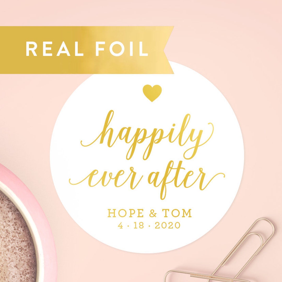 Happily Ever After Stickers, Wedding Favor Sticker, Thank You Stickers ...