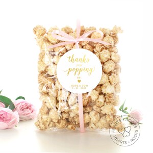 Popcorn Stickers Thanks for Popping by Sticker Party Favor | Etsy