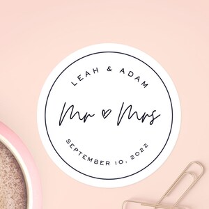 Mr and Mrs Stickers, Personalized Wedding Stickers, Favor Stickers ...