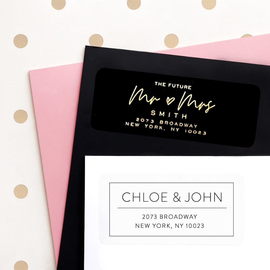 Return Address Labels, Clear Address Labels, Gold Foil Return Label ...