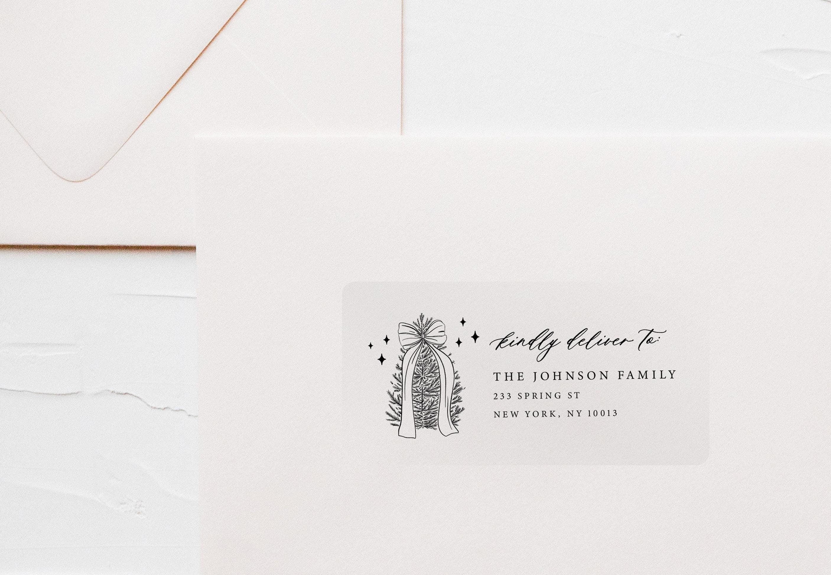 Christmas Address Labels, Clear Guest Address Label, Holiday Card ...
