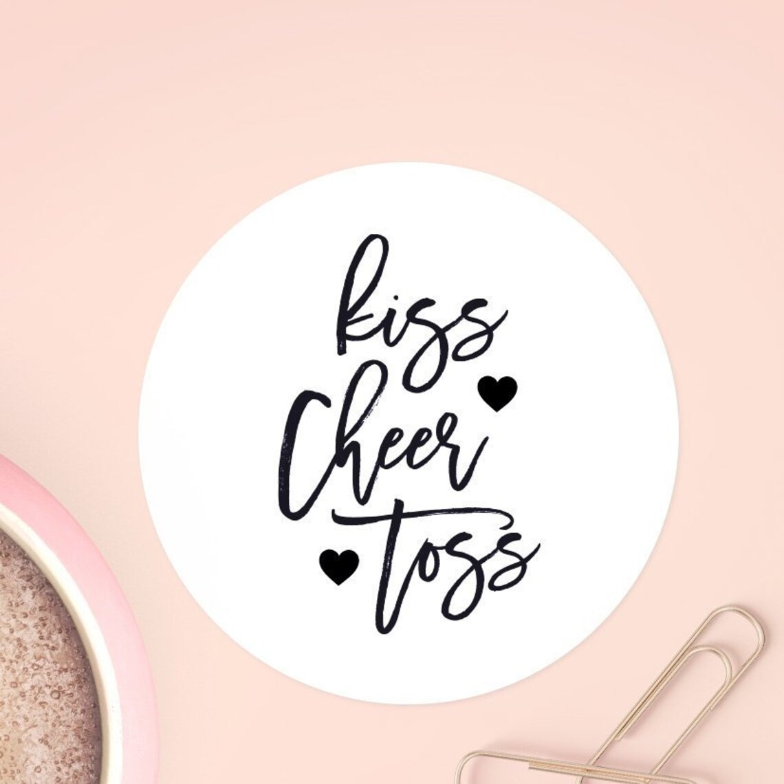 Kiss Cheer Toss Sticker Petal Toss Favor Label Wedding - Etsy