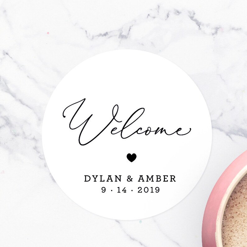 Welcome Stickers Welcome Wedding Sticker Gold Wedding Bag | Etsy