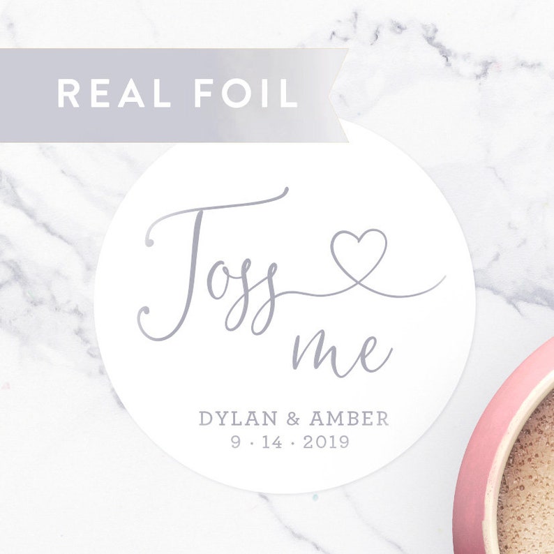 Toss Me Sticker Confetti Wedding Favor Labels Confetti - Etsy