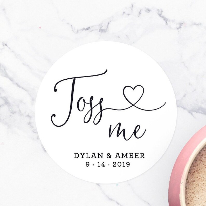 Toss Me Sticker Confetti Wedding Favor Labels Confetti - Etsy
