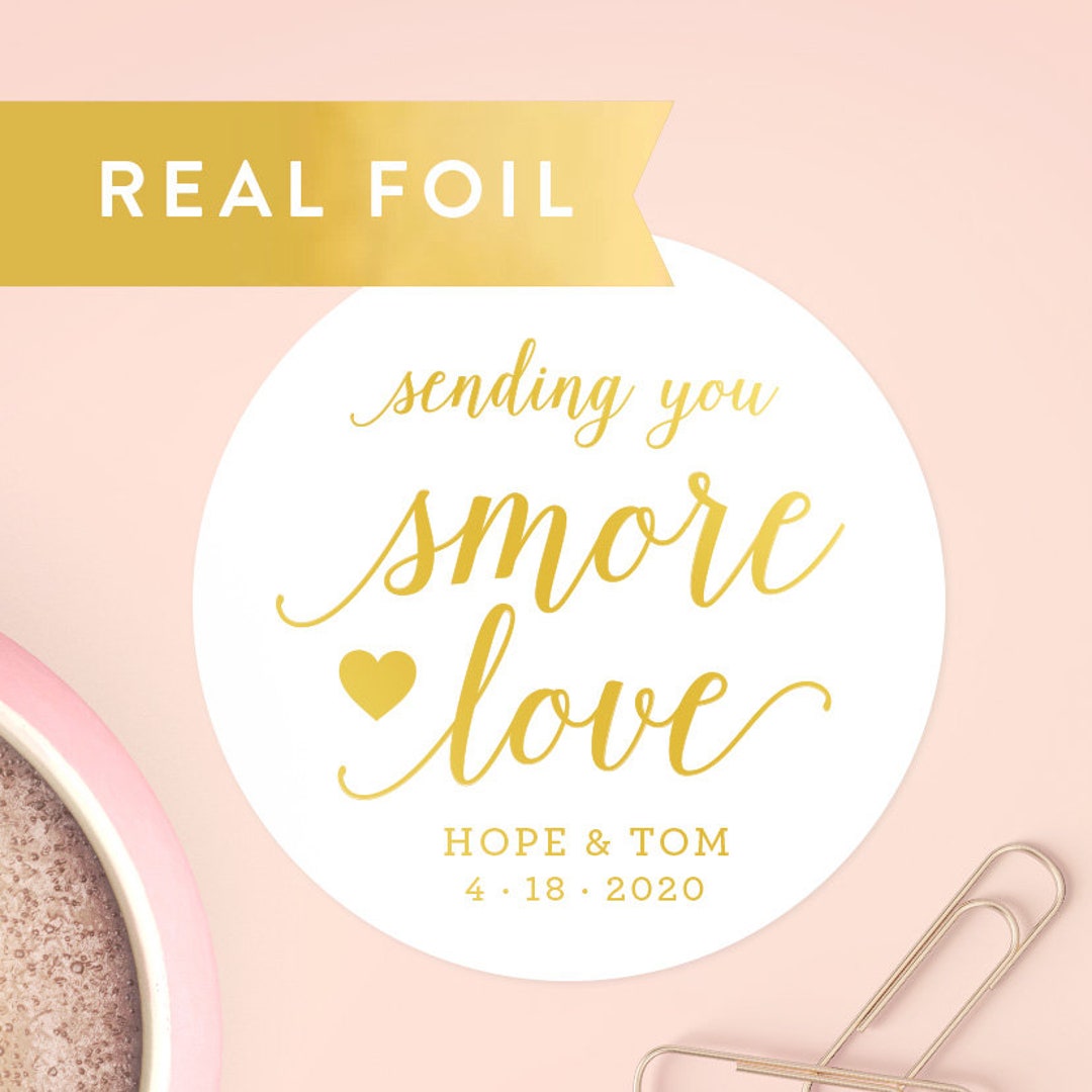 S'more Love Stickers, Smore Wedding Stickers, Smore Favor Stickers ...
