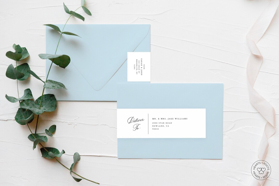 Printed Wrap Around Address Labels, Guest Address Labels, Modern ...