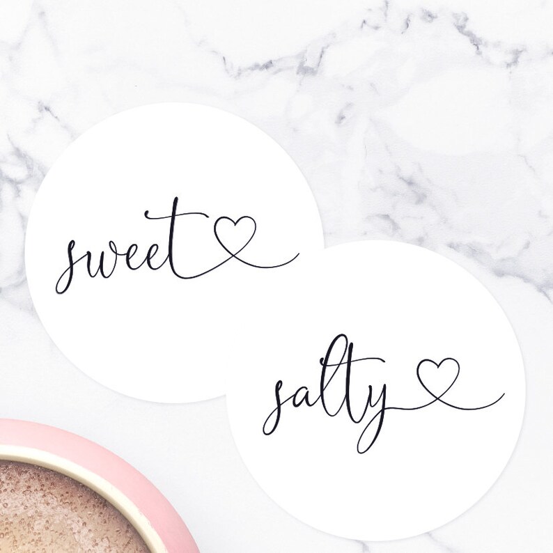 Sweet Salty Stickers Wedding Favor Stickers Sweet Treat | Etsy