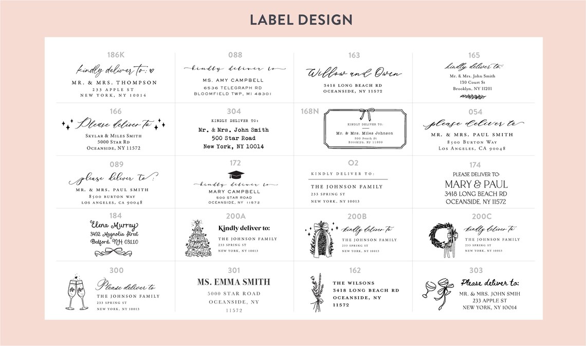 Christmas Address Labels, Clear Guest Address Label, Holiday Card ...