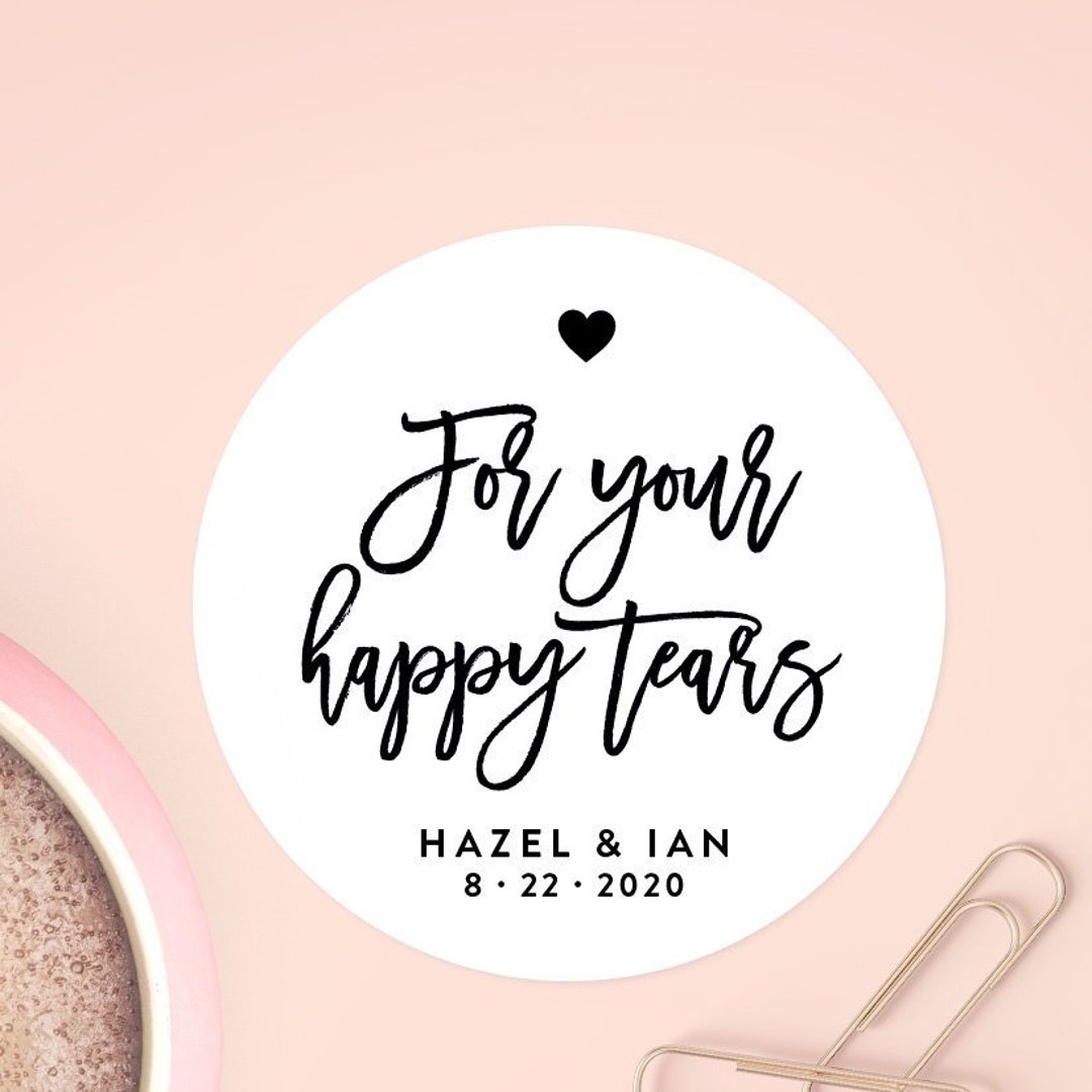 Happy Tears Stickers, Happy Tears Labels, Personalized Stickers, Foil ...