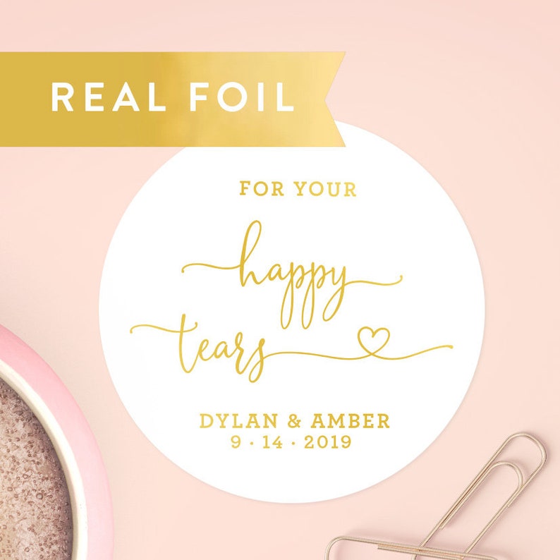 Happy Tears Stickers, Happy Tears Labels, Personalized Stickers, Foil ...