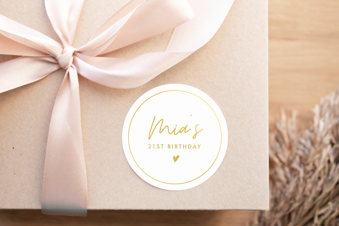 Personalized Birthday Stickers, 21st Birthday Sticker, Gold Foil ...