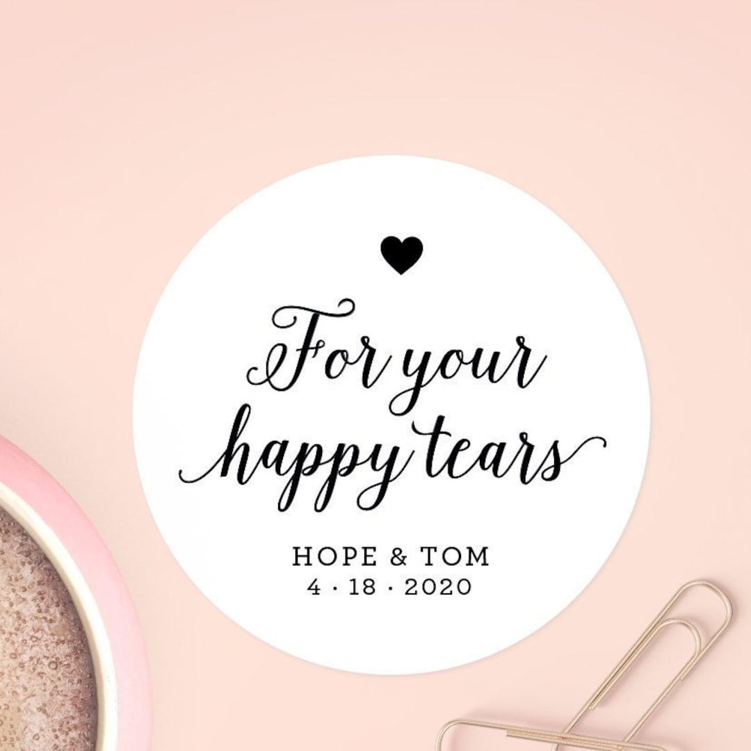 Happy Tears Stickers, Happy Tears Labels, Personalized Stickers, Foil ...