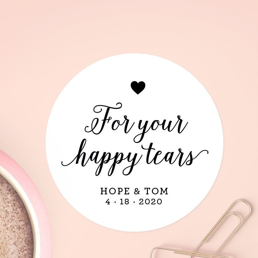 Happy Tears Stickers Happy Tears Labels Personalized | Etsy