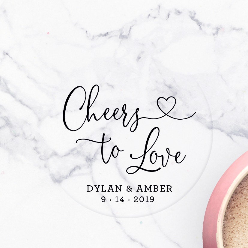 Cheers to Love Stickers Wedding Favor Stickers Gold Foil - Etsy