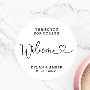 Welcome Stickers for Favors, Gold Foil Wedding, Gift Bag Sticker, Gift ...