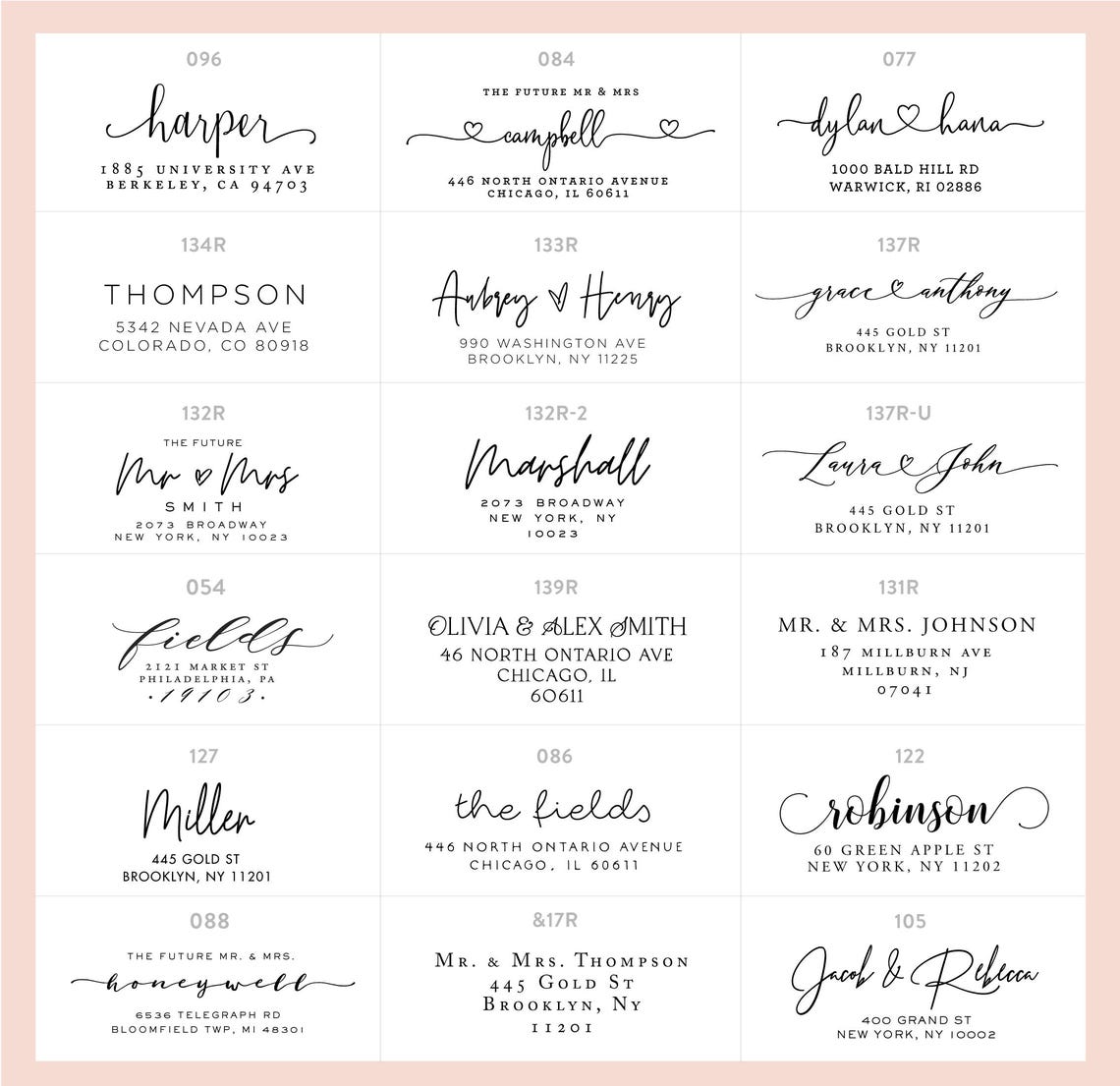 Return Address Labels Roll, Wedding Address Stickers, Personalized ...
