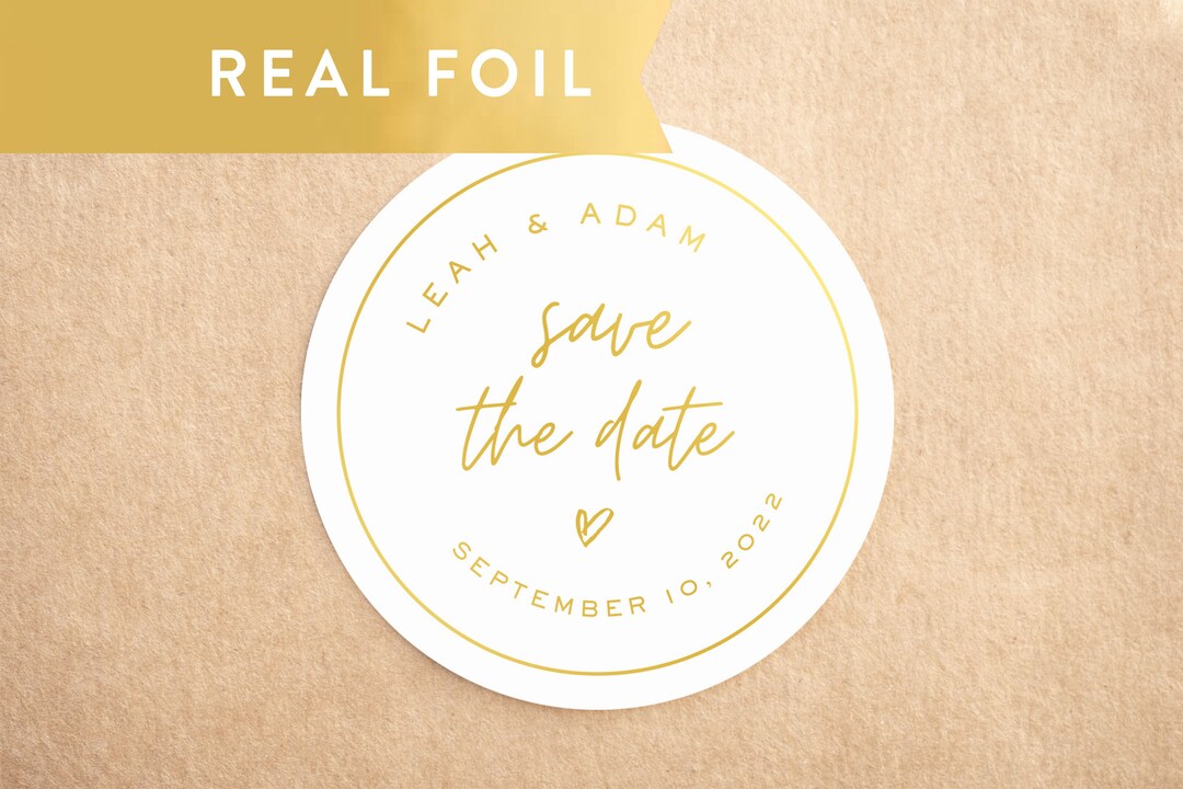 Save the Date Stickers, Wedding Stickers, Foil Stickers, Calligraphy ...