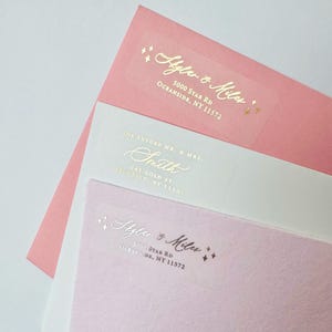 Bow Return Address Labels, Clear Address Label, Pink Foil Return ...