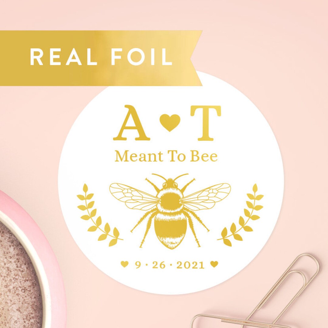 Meant to Bee Stickers, Bee Stickers for Favors, Wedding Favor Stickers ...