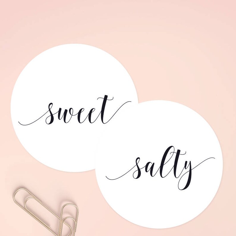 Sweet/salty Stickers Wedding Favors Sweet Treat Salty | Etsy