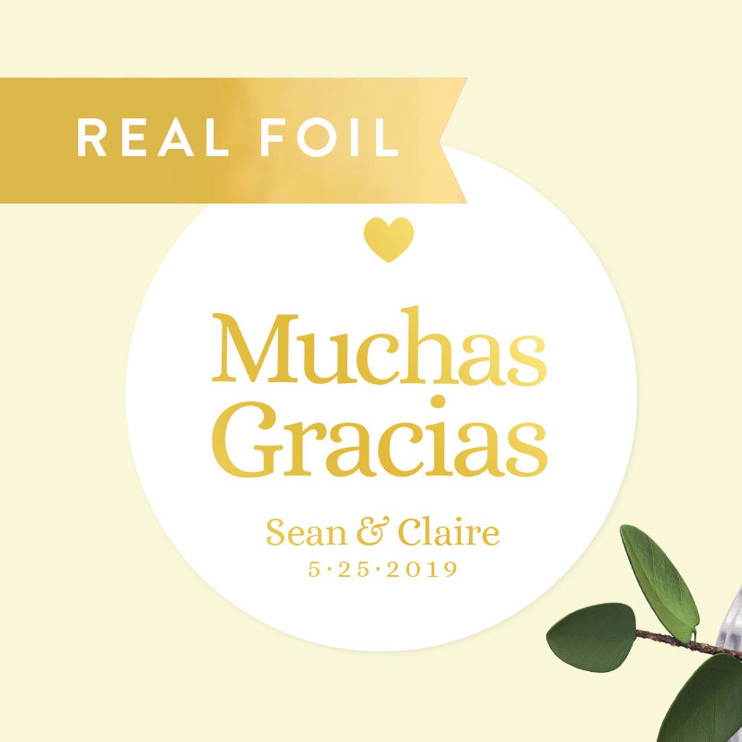 Muchas Gracias Sticker, Gracias Favor, Birthday Fiesta Tag Stickers ...