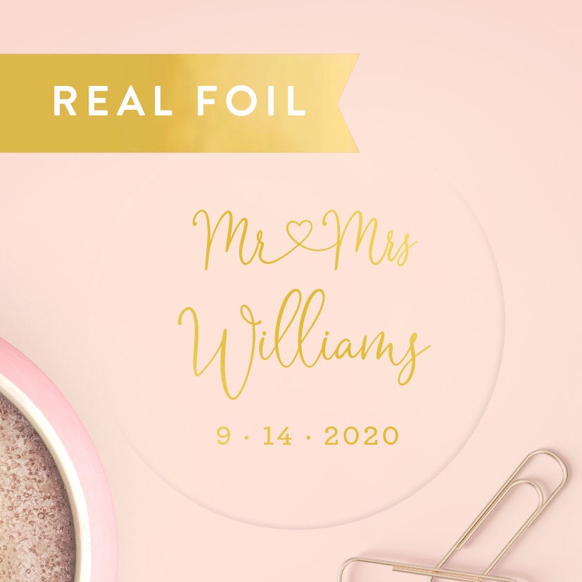 Mr and Mrs Stickers Personalized Wedding Stickers Favor - Etsy