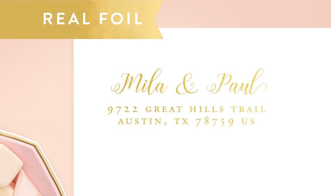 Gold Foil Return Address Labels Clear Address Labels Address - Etsy