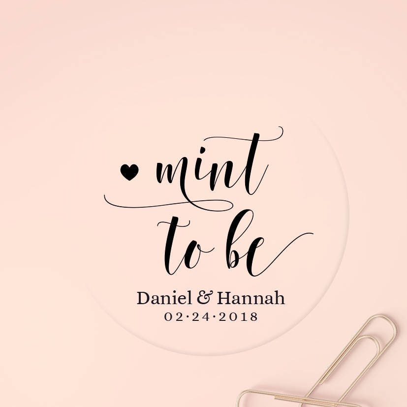 Mint to Be Stickers Mint to Be Wedding Favor Mint Stickers - Etsy