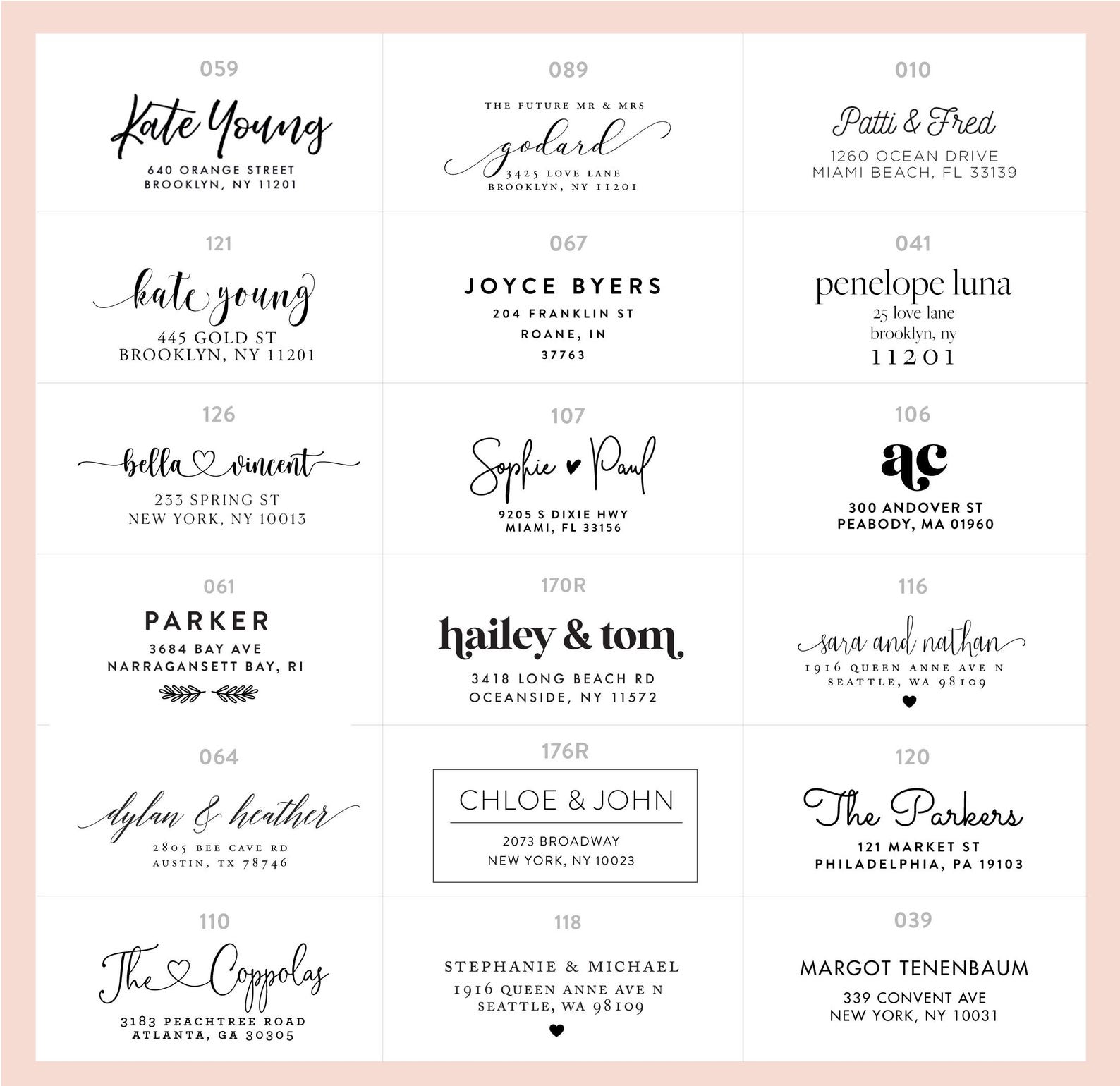 Return Address Labels Roll, Wedding Address Stickers, Personalized ...