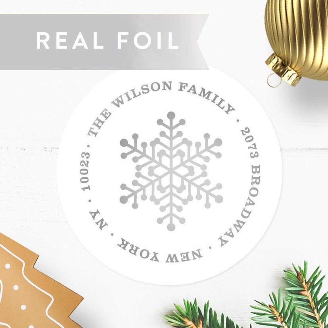 Christmas Address Labels, Snowflake Return Address Labels for Christmas ...