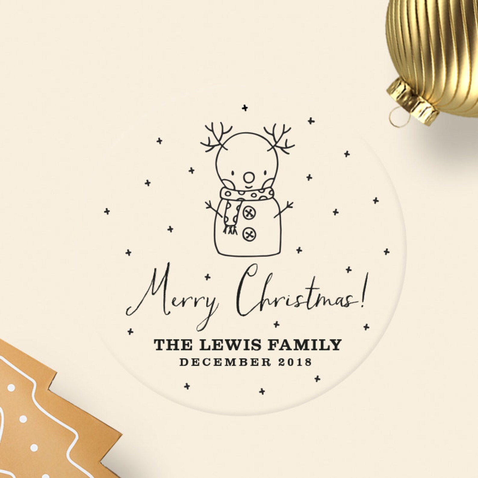 Personalized Christmas Stickers Snowman Sticker Custom - Etsy