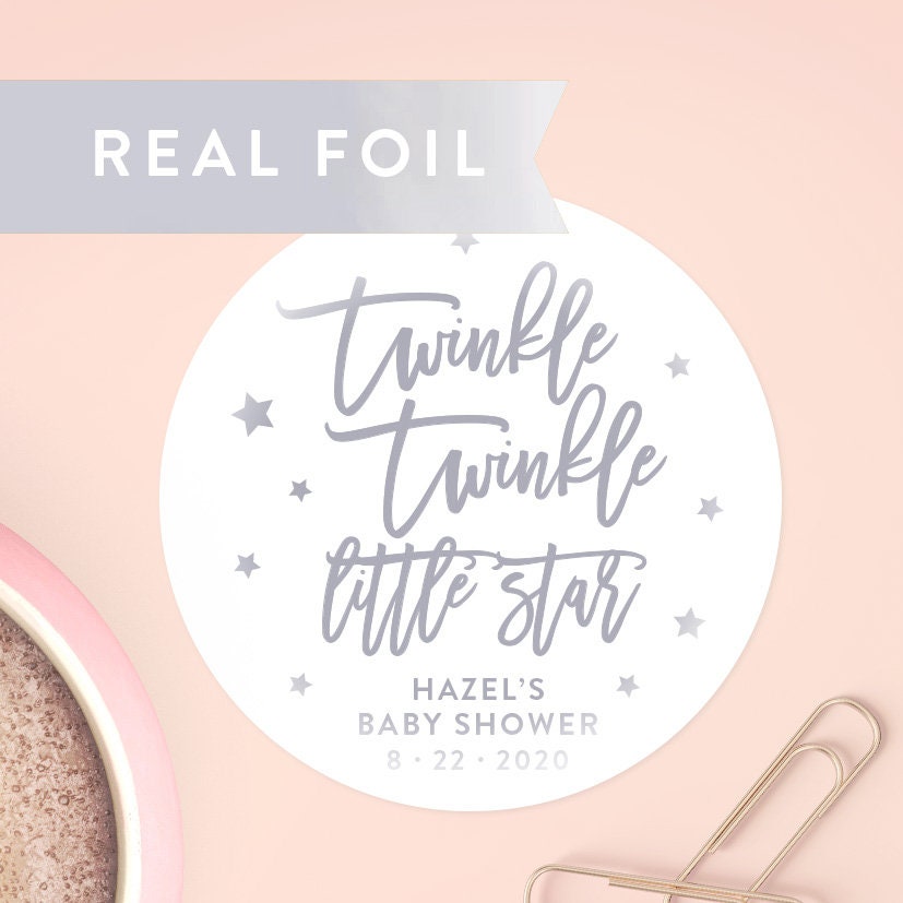 Twinkle Twinkle Little Star Stickers, Baby Shower Stickers, Custom ...