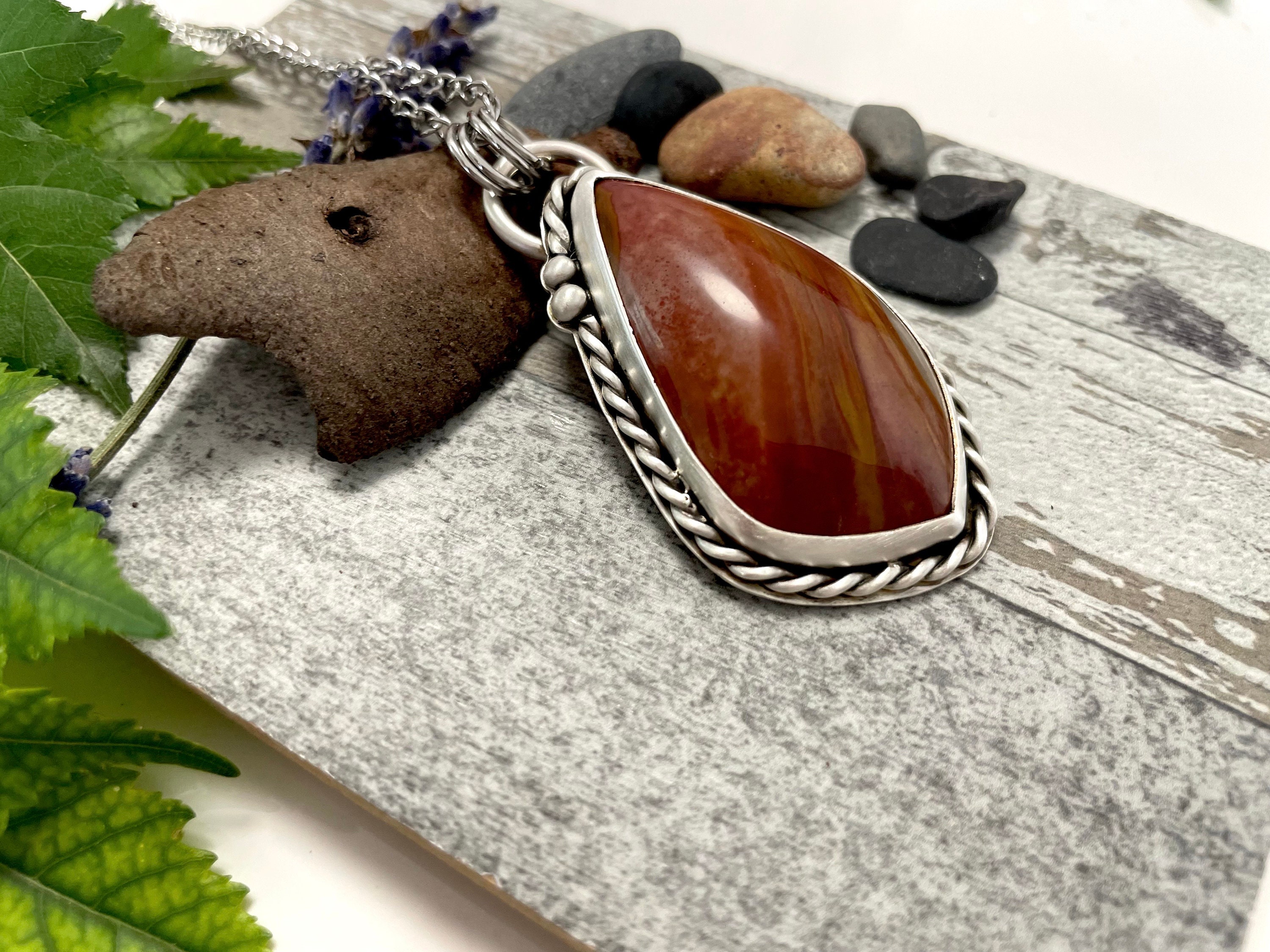 Polychrome Jasper Pendant - Etsy