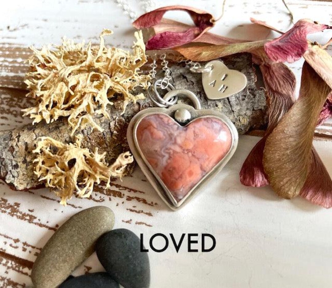 Love Note Heart Collections, I Am Series: Loved Cotton Candy Agate - Etsy