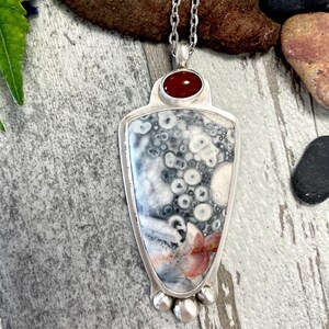 Galaxy Rhyolite With Schachan Agate Pendant - Etsy