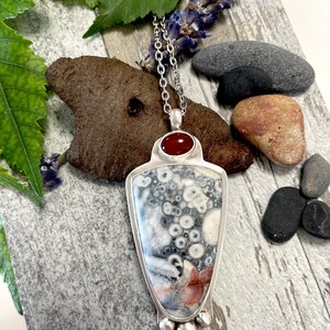 Galaxy Rhyolite With Schachan Agate Pendant - Etsy