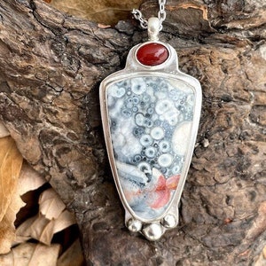 Galaxy Rhyolite With Schachan Agate Pendant - Etsy
