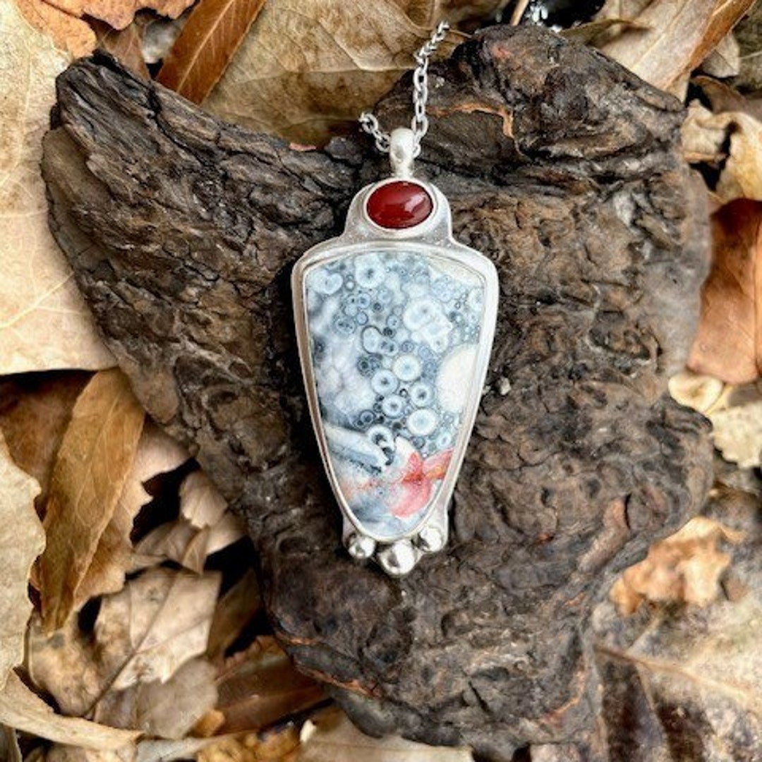 Galaxy Rhyolite With Schachan Agate Pendant - Etsy