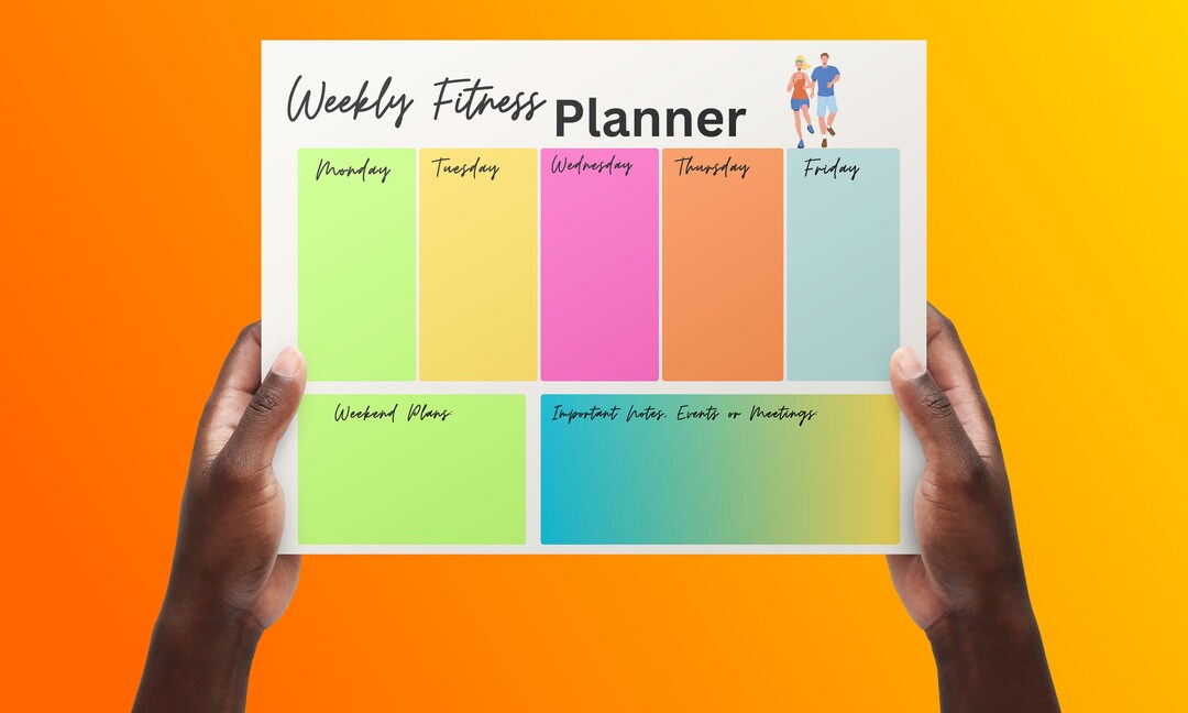 Printable Weekly Health and Fitness Workout Planner, Simple Version ...